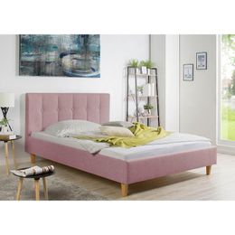 Maintal Polsterbett &raquo;Leesburg&laquo; Bettseiten zerlegt, ohne Bettkasten rosa Liegefl&auml;che L&auml;nge B: 200cm x 140cm, Struktur (100% Polyester) ohne Lattenrost/ohne 