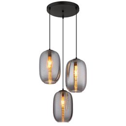 Globo LIGHTING H&auml;ngeleuchte &raquo;JEFREY&laquo; E27 1 Stk. H&auml;ngelampe Esszimmer-Leuchte Esstischleuchte Wohnzimmer grau &Oslash; 47cm H: 120cm, 1 Stk.