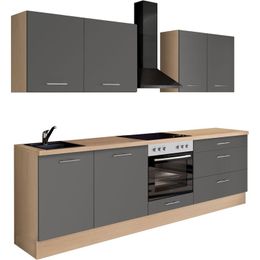 IMPULS K&Uuml;CHEN K&uuml;chenzeile &raquo;"Kopenhagen", Ausrichtung w&auml;hlbar, Schubk&auml;sten mit Soft-Close&laquo; Set, vormontiert, wahlweise mit E-Ger&auml;ten, Breite 260 cm B/H