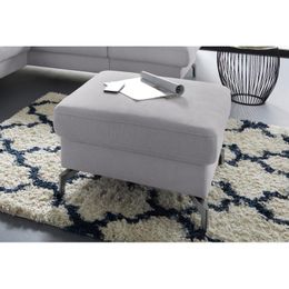 Sit & More sit&more Hocker &raquo;Percy&laquo; Fu&szlig;h&ouml;he 15cm, wahlweise mit unterschiedlichen Fu&szlig;farben silber B/H/T: 72cm x 46cm x 72cm, Luxus-Microfaser Paris,mit 
