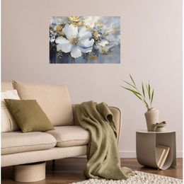 queence Wandsticker &raquo;The golden Flower&laquo; Selbstklebend, kinderleichte Anbringung grau Folie B/H/T: 90cm x 60cm x 0,1cm