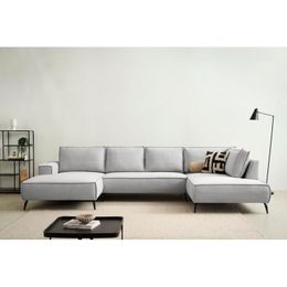 OTTO home Wohnlandschaft &raquo;TVINNU Cord, 354 cm&laquo; Recamiere rechts/links, schwarze Metallf&uuml;&szlig;e, bequeme Sitz-/Liegefl&auml;che B/H/T: 354cm x 83cm x 193cm, 