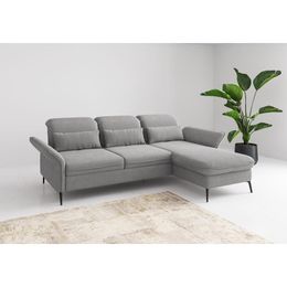 Sit & More sit&more Ecksofa &raquo;Emely, inkl. Sitztiefenverstellung&laquo; wahlweise mit Schlaffunktion,Bettkasten,Kopf- & Armteilverstellung grau 100% Polyester B/H/T: 