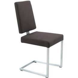 K+w Komfort & Wohnen K+W Komfort & Wohnen Freischwinger () stabiles Hochkantgestell, in Leder oder Microfaser braun B/H/T: 44cm x 96cm x 57cm, Microfaser Struktur 755