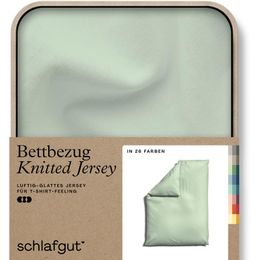 Schlafgut Bettbezug &raquo;Premium Bettbezug Knitted Jersey (1 St)&laquo; Ton-in-Ton Rei&szlig;verschluss, Bio-Baumwolle mit Elasthan, Uni, OEKO Tex gr&uuml;n Jersey, Obermaterial: 95