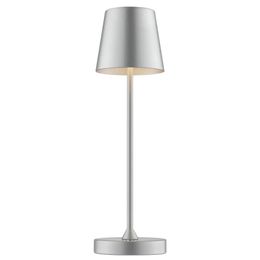 Brilliant LED Tischleuchte &raquo;Elora&laquo; LED-Modul 1 Stk. Warmwei&szlig; LED Akku Leuchte, 220 lm, 2700 K, Wireless Charging, dimmbar silber 1, &Oslash; 11cm H: 37cm, 1 Stk.