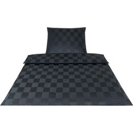 Elegante Bettw&auml;sche &raquo;Courage&laquo; 2 Stk. im modernen Karodesign grau Mako-Satin, Obermaterial: 100% Baumwolle B/L: 135cm x 200cm, 1 Stk., 1 Stk., Mako-Satin, B/L: 