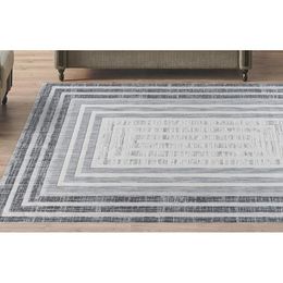 Kayoom Teppich &raquo;Sarai 125&laquo; rechteckig 6 mm H&ouml;he Flachgewebe grau Polyester B : 160cm 1 Stk., 6mm, L: 230cm