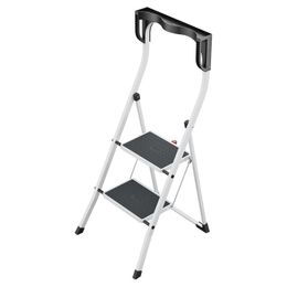 Hailo Trittleiter &raquo;ComfortLine&laquo; belastbar bis 150 kg wei&szlig; Kunststoff, Stahl B/H/L: 48cm x 110cm x 55cm