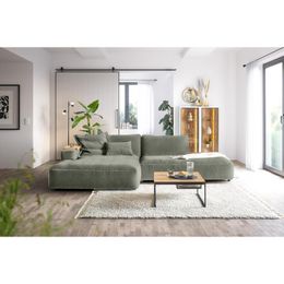 Musterring Ecksofa &raquo;Lucia modern und bequem, Breite 330cm, L-Form&laquo; verschiedene Farben, gro&szlig;er Longchair mit Armlehne, B330 x T190 cm gr&uuml;n 100% Polyester B/H/T: 
