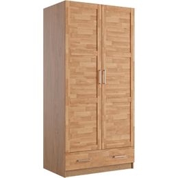OTTO home Kleiderschrank &raquo;Sabrina, 97x60x200cm, nat&uuml;rlicher Landhausstil&laquo; teilmassiv, Buche oder Eiche, FSC-zertifiziert, Metallgriffe braun Holz 