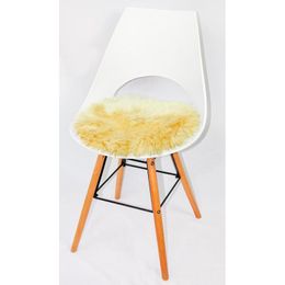 Heitmann Felle Stuhlkissen &raquo;Lamm, Sitzauflage rund&laquo; &Oslash; 45 cm, echtes Lammfell, waschbar, auch als 2er oder 4er Set beige Lammfell B/L: 45cm x 45cm, 2 Stk.