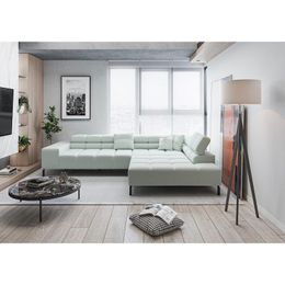 Home Affaire Ecksofa &raquo;Ancona New, wahlweise motorische Sitztiefenverstellung, auch in Cord&laquo; feine Steppung, mit Kopfteilverstellung, 3 Zierkissen, L-