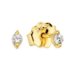 Aniston Jewelry & Watches Damen Aniston JEWELRY & WATCHES Paar Ohrstecker &raquo;Silberohrstecker gelbgoldfarben vergoldet mit wei&szlig;en Zirkonia&laquo; mit Zirkonia