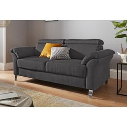 Sit & More sit&more 2,5-Sitzer &raquo;Arngast&laquo; inklusive Federkern und Kopfteilverstellung grau B/H/T: 186cm x 84cm x 93cm, Luxus-Microfaser ALTARA NUBUCK , 