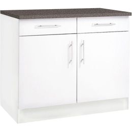 KOCHSTATION Unterschrank &raquo;KS-Toledo&laquo; wei&szlig; B/H/T: 100cm x 85cm x 60cm