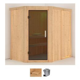 Karibu Sauna &raquo;Clara&laquo; Set, ohne Ofen beige ohne Ofen, (ohne Ofen)