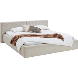 Meise M&ouml;bel meise.m&ouml;bel Polsterbett &raquo;Cube wahlweise mit Matratze und Bettkasten&laquo; extra flaches Kopfteil, erh&auml;ltlich in den Breiten 140cm, 160cm & 180cm beige 