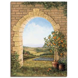 Artland Wandbild &raquo;Orangenbaum vor dem Torbogen&laquo; Fensterblick 1 Stk. tlg. als Alubild, Leinwandbild, Poster in verschied. Gr&ouml;&szlig;en braun B/H/T: 30cm x 40cm, 