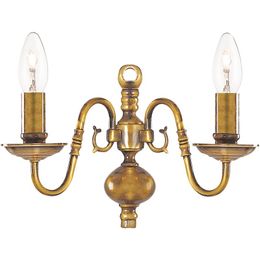 Searchlight Wandleuchte &raquo;Flemish 2Lt Wandleuchte - Messing&laquo; E14 1 Stk. gold H: 20cm, 1 Stk.