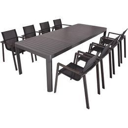 Garden Pleasure Garten-Essgruppe &raquo;AMIRA 07&laquo; 9 Stk. tlg. schwarz Obermaterial: 70% PVC, 30% Polyester Einheitsgr&ouml;&szlig;e