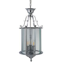 Searchlight H&auml;ngeleuchte &raquo;H&auml;ngeleuchte Lantern, 3-flammig&laquo; E14 1 Stk. Klassisches Ambiente silber 3, &Oslash; 25cm H: 56cm, 1 Stk.