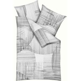 Kaeppel Bettw&auml;sche &raquo;Supreme&laquo; 2 Stk. mit graphischem Print silber Mako-Satin, Obermaterial: 100% Baumwolle B/L: 140cm x 200cm, 1 Stk., 1 Stk., Mako-Satin, B/L: