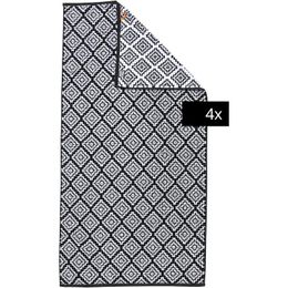 done. Duscht&uuml;cher &raquo;DAILY SHAPES&laquo; schwarz Jacquard-Walkfrottier, Baumwolle B/L: 70cmx140cm, 4 Stk., Black, Jacquard-Walkfrottier