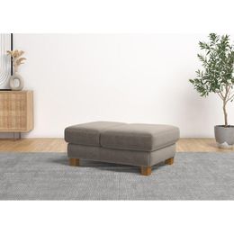 Home Affaire Polsterhocker &raquo;Dundee&laquo; mit Klappfunktion - wie ein Sessel nutzbar grau Flachgewebe 100% Polyester B/H/T: 75cm x 46cm x 109cm, Flachgewebe