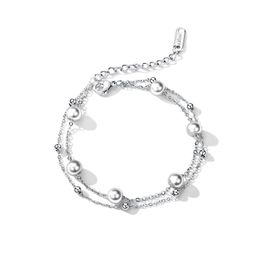 Firetti Damen Perlenarmband &raquo;Schmuck Geschenk Armschmuck Armkette Perle&laquo; mit Perle (synth.) silber 21,5cm, Edelstahl Perlen