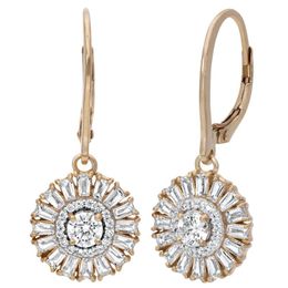 Firetti Damen Paar Ohrh&auml;nger &raquo;Schmuck Geschenk Silber 925 Ohrschmuck Ohrringe Sonne&laquo; mit Zirkonia (synth.) rosa Silber 925 (Sterlingsilber)