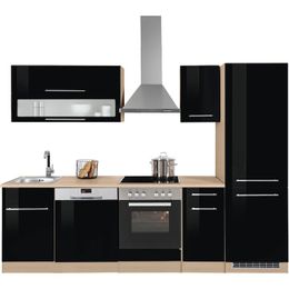 KOCHSTATION K&uuml;chenzeile &raquo;KS-Eton&laquo; ohne E-Ger&auml;te, Breite 270 cm schwarz B/H/T: 270cm x 60cm