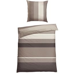 Schiesser Bettw&auml;sche &raquo;Endy Stripes aus weicher Baumwolle mit gro&szlig;en und kleinen Streifen&laquo; 2 Stk. Made in Green grau Renforc&eacute;, Obermaterial: 100% Baumwolle B/L: 
