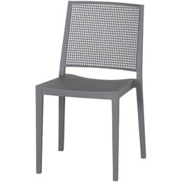 siena GARDEN Gartensessel &raquo;Square 2er Set Stapelstuhl grau&laquo; Set, 2 Stk. tlg. Gestell, Polypropylen/Glasfaser grau B/H/T: 46cm x 81cm x 56cm