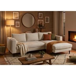 Trendmanufaktur Ecksofa &raquo;Amazing II, wahlw. mit Schlaffunktion & Bettkasten, Fu&szlig; schwarz&laquo; Recamiere beidseitig montierbar, L-Form,in Cord o. Struktur,