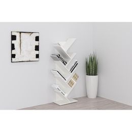 FMD Wandregal &raquo;B&uuml;chen 1&laquo; Regal, Buchst&auml;nder, Aufbewahrungsm&ouml;glichkeit, 125 cm hoch wei&szlig; Holzwerkstoff B/H/T: 41,6cm x 125,3cm x 26cm, 7 Stk. offene 