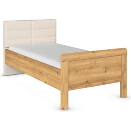 Rauch Bett &raquo;Bett Einzelbett Stollenbett EVELYN&laquo; in Komforth&ouml;he mit Polsterkopfteil in elegantem Stil MADE IN GERMANY braun Liegefl&auml;che L&auml;nge B: 200cm 