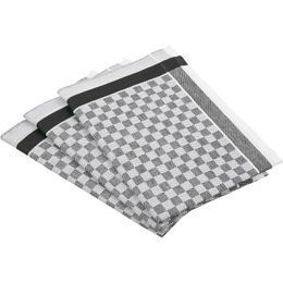 Ross Geschirrtuch &raquo;Exclusiv&laquo; Karofond, 50x70 cm schwarz 50% Baumwolle, 50% Leinen 3 Stk., 50 % Baumwolle 50 % Leinen