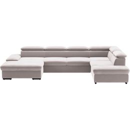 Sit & More sit&more Wohnlandschaft &raquo;Alcudia U-Form&laquo; wahlweise mit Schlaffunktion silber 98% Polyester, 2% Polyamid B/H/T: 349cm x 73cm x 226cm, Soft clean, 