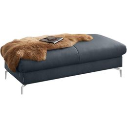 W.Schillig Polsterhocker &raquo;piedroo&laquo; F&uuml;&szlig;e in Chrom gl&auml;nzend blau Longlife Xtra-Leder Z69: Das feinnarbige, gedeckte Softleder Z69 besticht durch seine 