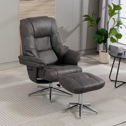 Duo Collection TV-Sessel &raquo;Burnaby&laquo; mit Hocker und Relaxfunktion, 360 Grad drehbar grau 100% Polyester Microfaser,mit Hocker,360 Grad drehbar,mit Relaxfunktion,frei 