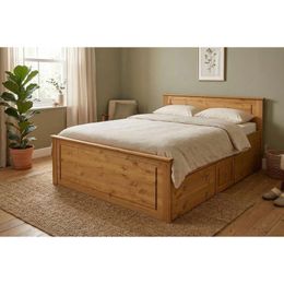 OTTO home Massivholzbett &raquo;Hugo, FSC zertifiziert, Landhausstil, zeitlos und edel&laquo; auch als Super Sparset inklusive Schubk&auml;sten, Stauraumbett, extra 