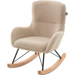 Vipack Schaukelstuhl &raquo;f&uuml;r Kinder in flauschigem Boucl&eacute; Stoff gepolstert, zeitlose Optik&laquo; () 1 Stk.erm&ouml;glicht sanfte Schaukelbewegungen, Kufen mit Bodenschutz