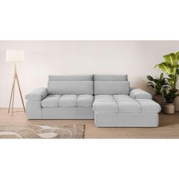 Home Affaire Ecksofa &raquo;ALVERIE mit Recamiere, moderne Steppung, Ma&szlig;e: B/T/H 274/203/106 cm&laquo; L-Form mit Wellenunterfederung, mit 4 R&uuml;ckenkissen, 