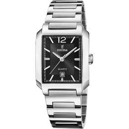 Festina Damen Quarzuhr &raquo;On The Square&laquo; Armbanduhr, Damenuhr, Edelstahlarmband, Datum silber Einheitsgr&ouml;&szlig;e