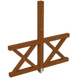 Skan Holz Carport-Seitenwand &raquo;Andreaskreuz&laquo; freistehehend braun Holzwerkstoff B/H/T: 193cm x 210cm