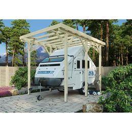 Konifera Einzelcarport &raquo;Neptun I&laquo; Leimholz 297 cm unbehandelt f&uuml;r Wohnmobile, Leimholz naturbelassen, PET-Flachdach lichtdurchl&auml;ssig beige B/H/T: 