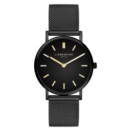 Liebeskind Berlin Damen Quarzuhr &raquo;Pure Elegance&laquo; Armbanduhr, Damenuhr, Edelstahlarmband, analog schwarz Einheitsgr&ouml;&szlig;e
