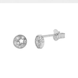 Tom Tailor Damen Tom Tailor Paar Ohrstecker &raquo;Schmuck Geschenk Silber 925 Kreis rund Stern&laquo; mit Zirkonia (synth.) Silber 925 (Sterlingsilber)
