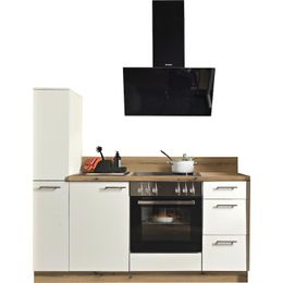KOCHSTATION K&uuml;che &raquo;"KS-Scafa", mit h&ouml;henverstellbaren F&uuml;&szlig;en&laquo; vormontiert, wahlweise mit E-Ger&auml;ten, Stellbreite 180 cm wei&szlig; B/H/T: 180cm x 58cm,mit E-